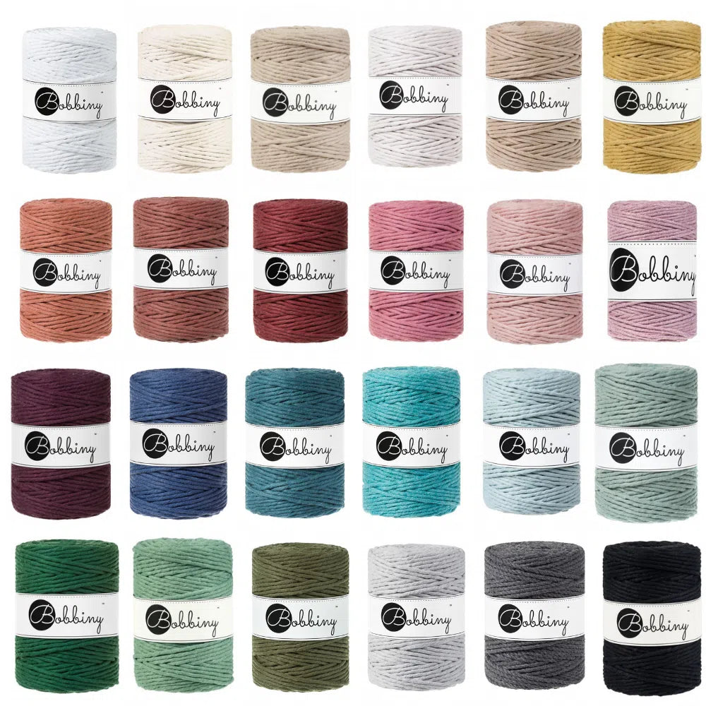 Bobbiny Macrame Twisted Mop Cotton - Coloured 1.5mm x 100 meters ...
